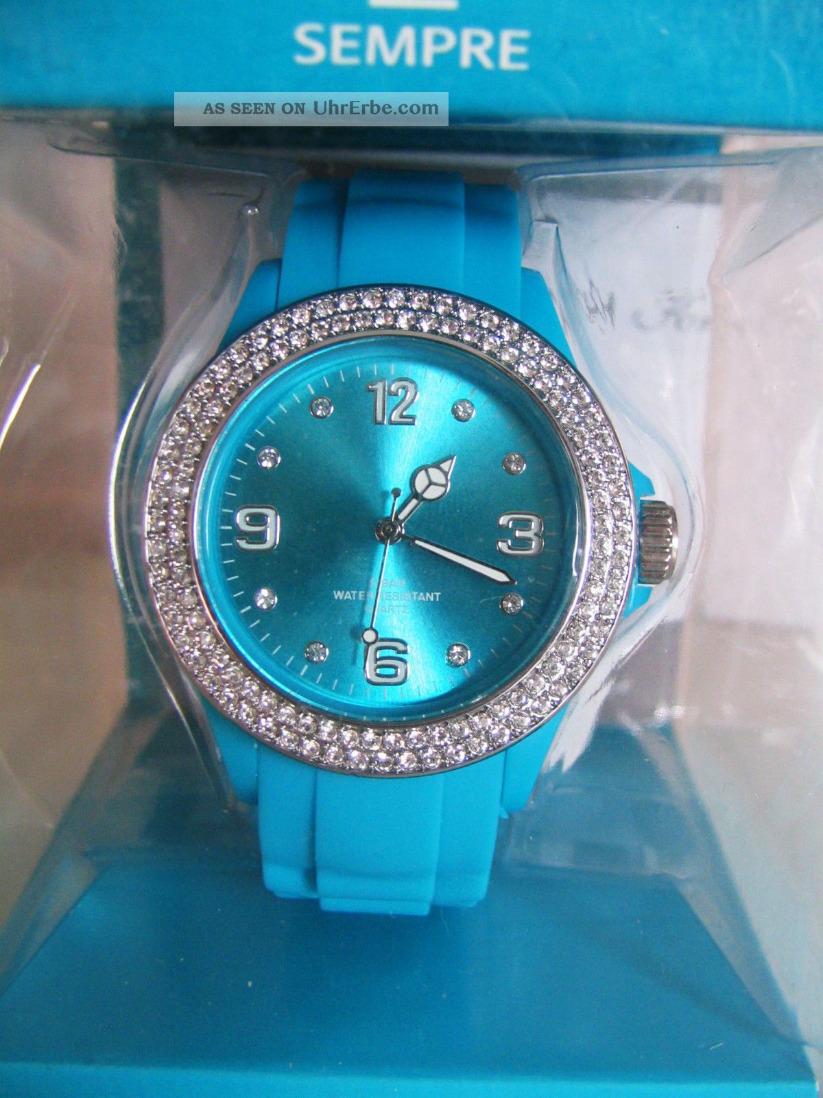 Sempre Colour Watch Armbanduhr Uhr Kristalledition Swarovski Elements Blau