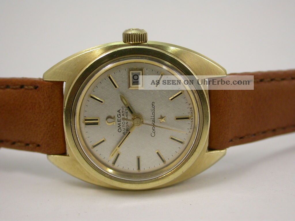 Seltene Omega Constellation Kal. 682 Massiv Goldhaube