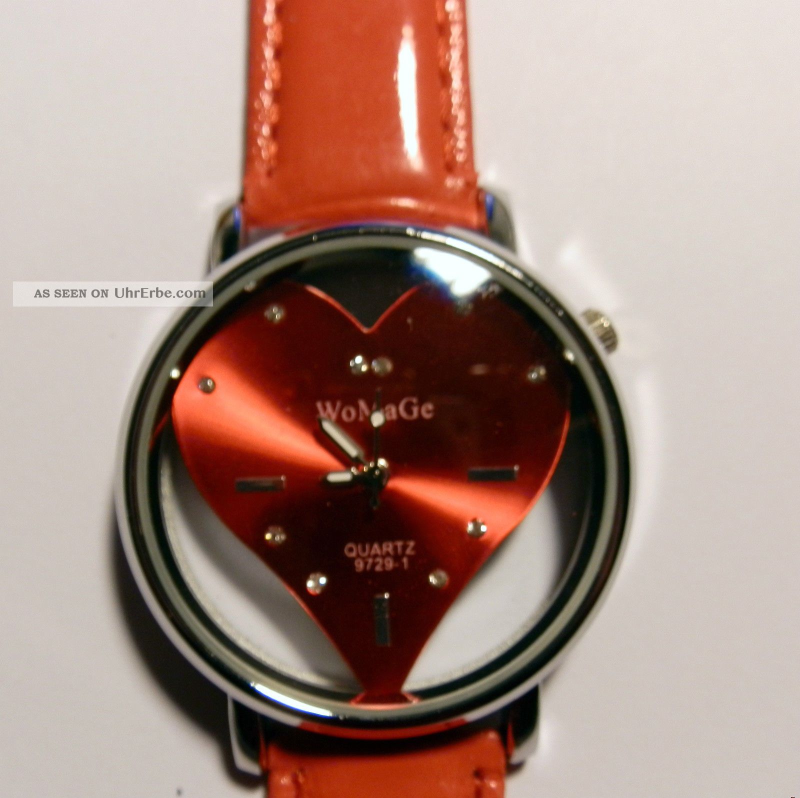 Mädchen Damen Armbanduhr Leder Uhrwerk Quarz Analog - Rund Herzform ...