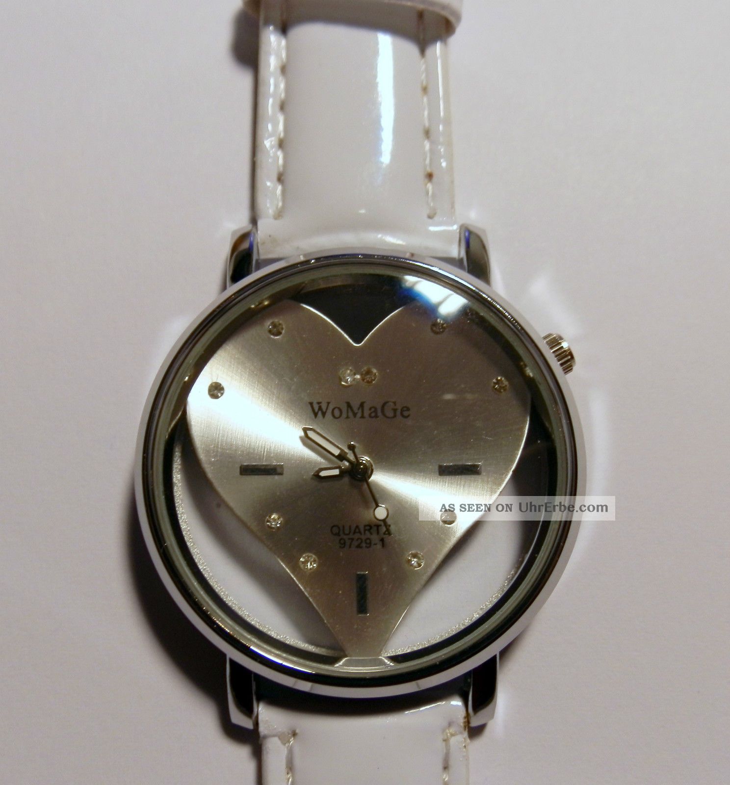 Mädchen Damen Armbanduhr Leder Uhrwerk Quarz Analog - Rund Herzform ...