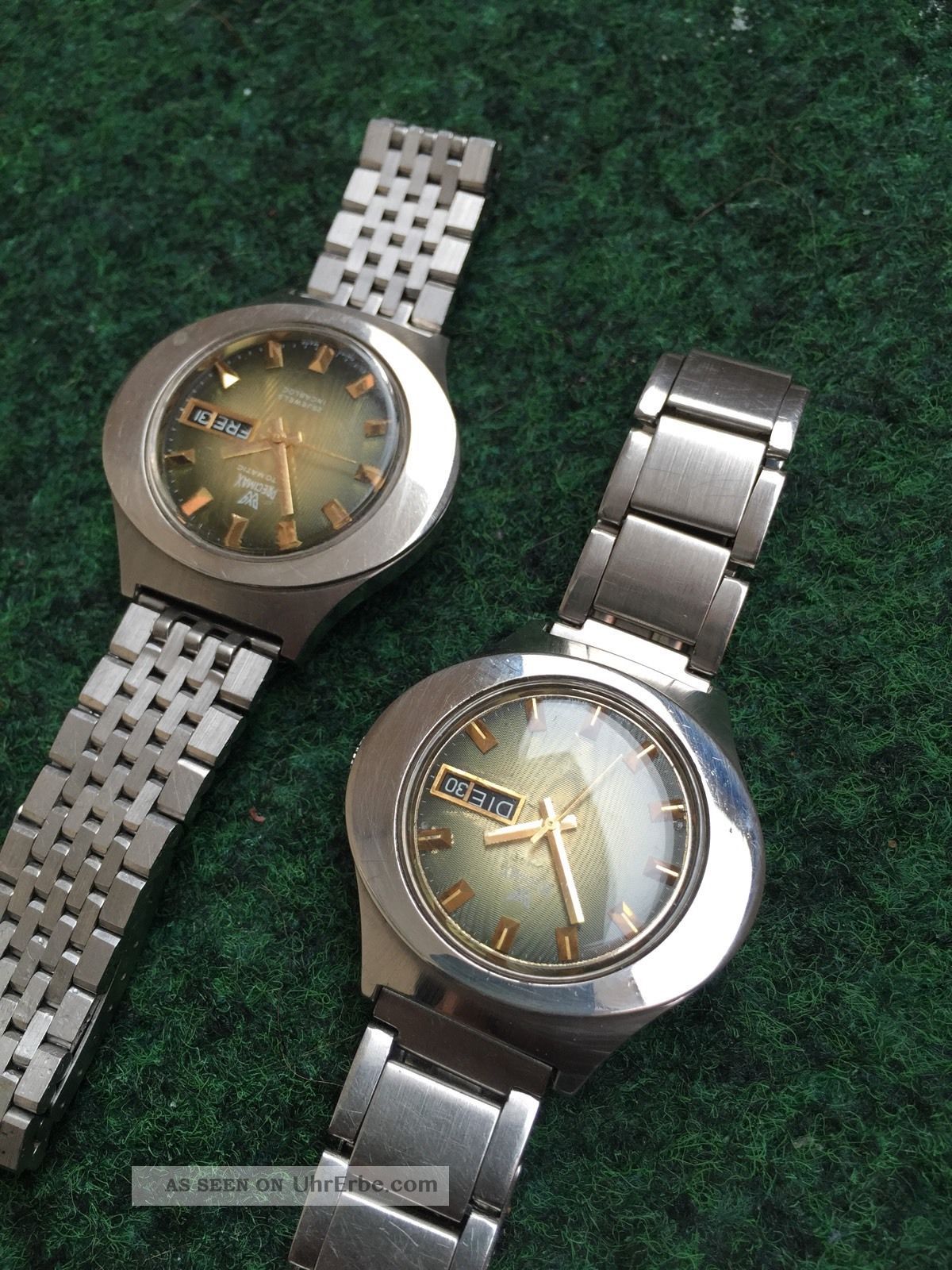 Konvolut Vintage 1970 Uhr Precimax Automatik Day Date Swiss Bullauge Watch